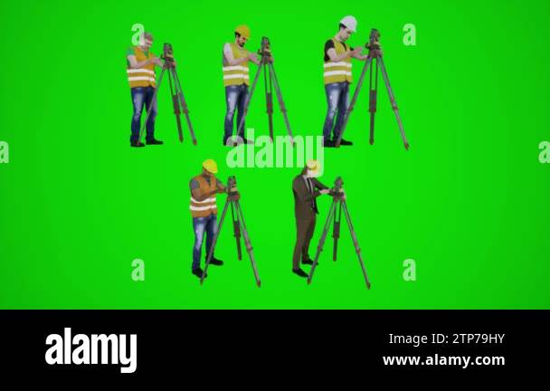 3d green screen construction workers photographing and filming ...