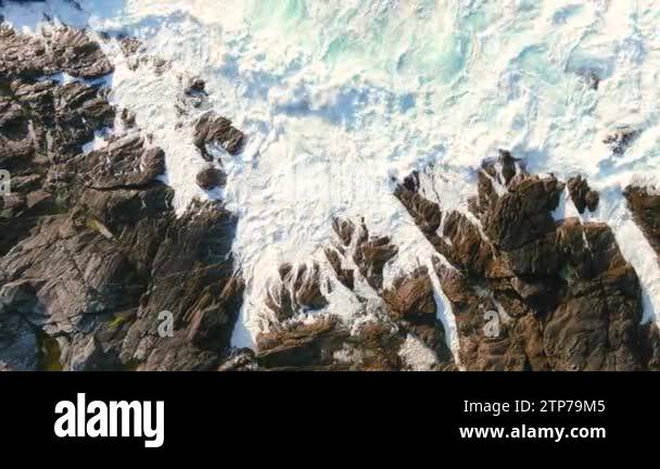 Top-down view of cliffs of Malin Head Coastal Walk, path west from ...