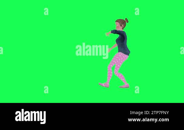 Animated wife attacking someone from behind , chroma key right angle 3d ...