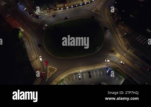 Aerial Time Lapse Footage of Illuminated Central Luton Town of England ...