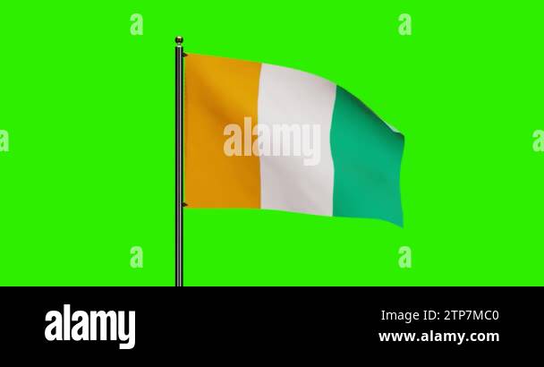 3D Rendered Ivory Coast National Flag Waving Animation with Realistic ...
