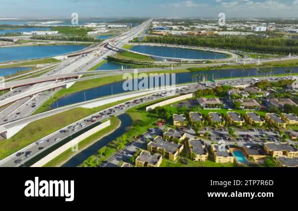Family housing in noisy neighborhood close to highway road in Miami ...