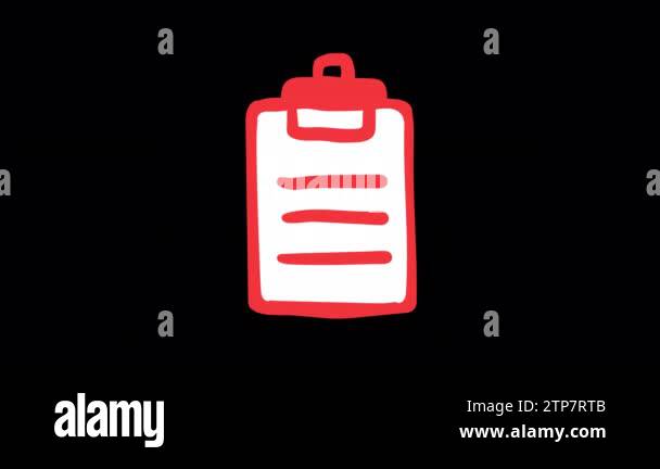 Animated icon tablet with document. Frame by frame animation. Alpha ...