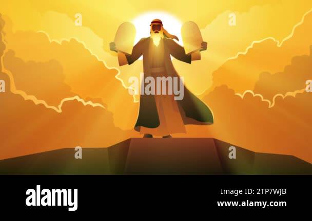 Biblical figure motion graphics, Moses and the Ten Commandments Stock ...