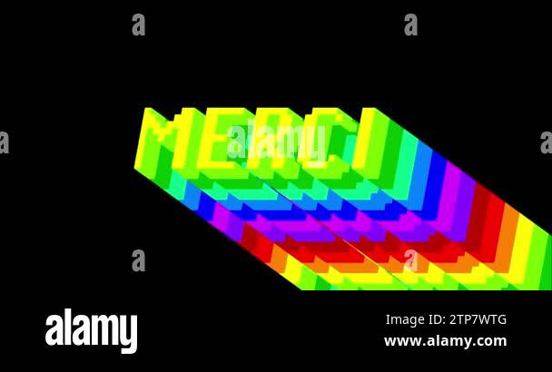 Merci - Thank You in French. 4k animated word with long layered ...