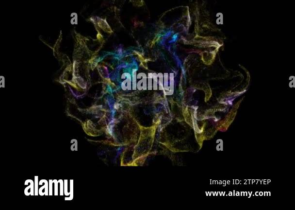 Yellow moving background particles. Slow motion of flying colorful ...