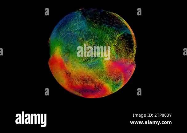 3D animation featuring rainbow particles forming dynamic waves and dust ...