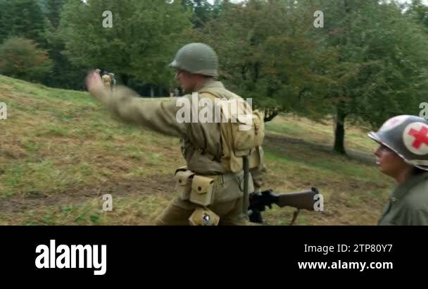 World war 2 reenactment us army soldiers Stock Videos & Footage - HD ...