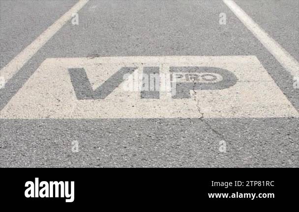 vip pro writing caption text parking space spot in parking lot outside ...