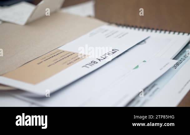 Utility bill statement details, displaying due amount, alongside a ...