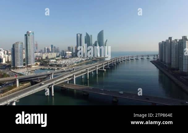 Traffic of Centum City , Haeundae, Busan, South Korea, Asia / Traffic ...