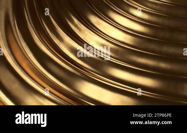 Beautiful Shiny Liquid Abstract Golden Reflective Metal Wave Surface ...