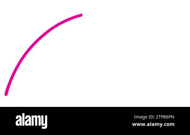 Animated linear magenta symbol of arrow is drawn. Hand drawn pink arrow ...