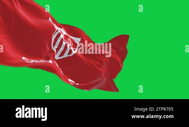 Seville, SP, May 2023: The flag of Sevilla Football Club waving ...