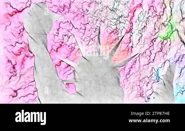 Statue of liberty hand draw digital art background Stock Video Footage ...