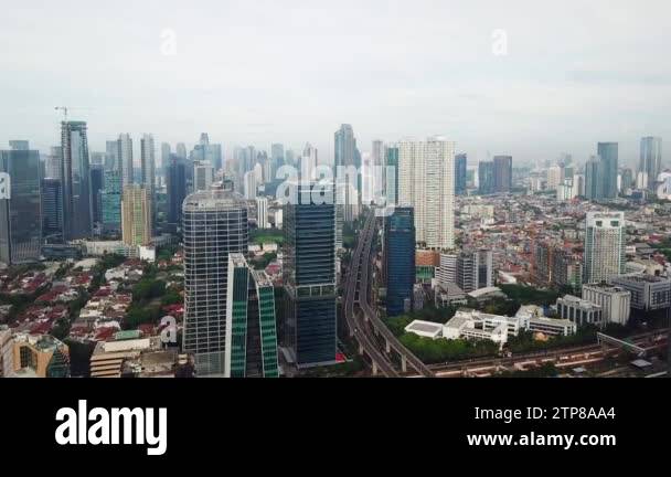JAKARTA - Indonesia. December 22, 2017: Beautiful aerial view of ...