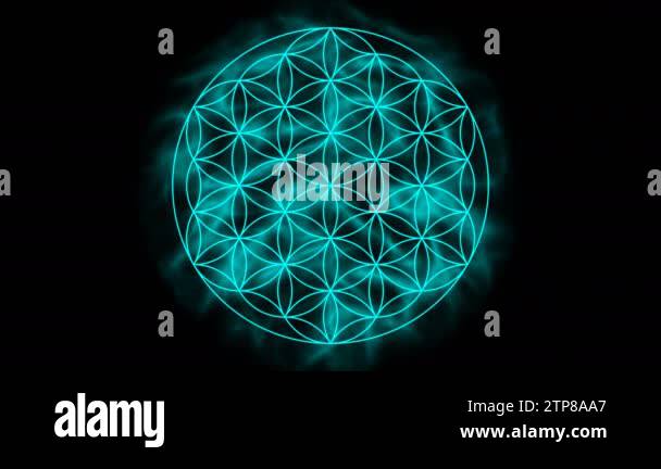 Flower of life with aura - symbol of sacred geometry with uhd / 4k ...