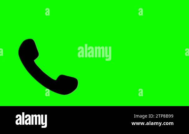 Call ring icon animation. Telephone ringing sign on green background ...