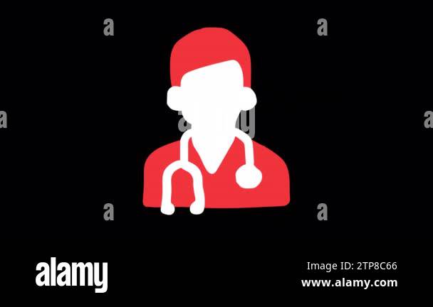 Animated icon doctor male. Frame by frame animation. Alpha channel ...