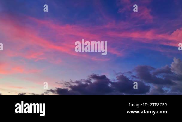 scene romantic pink sky on sunset above the ocean..Sunset with bright ...