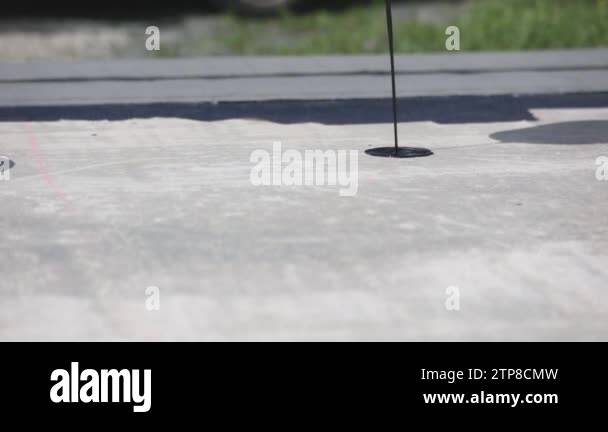 Water proofing concept of a concrete or foundation of the new house ...