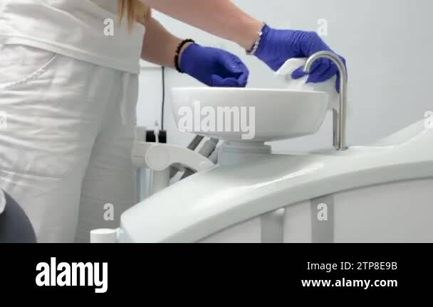 cleaning dental office wipe moisture with sterile cloth equipment sink ...