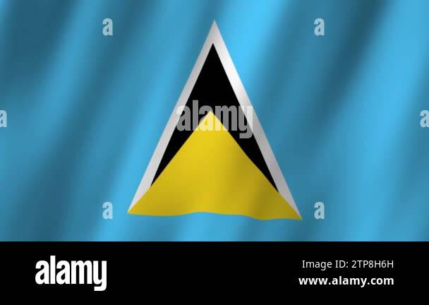 Saint Lucia Flag. National 3d Saint Lucia flag waving. Flag of Saint ...