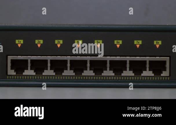 Ethernet switch loading, blink color leds Stock Video Footage - Alamy