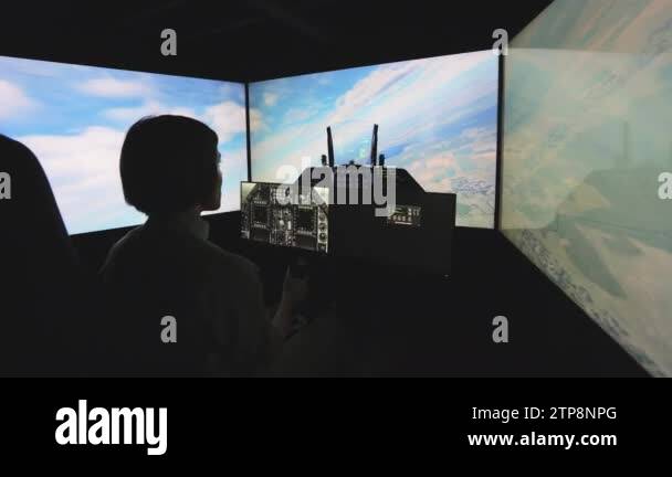 Back view of lady with stylish short haircut imitating aviator and ...