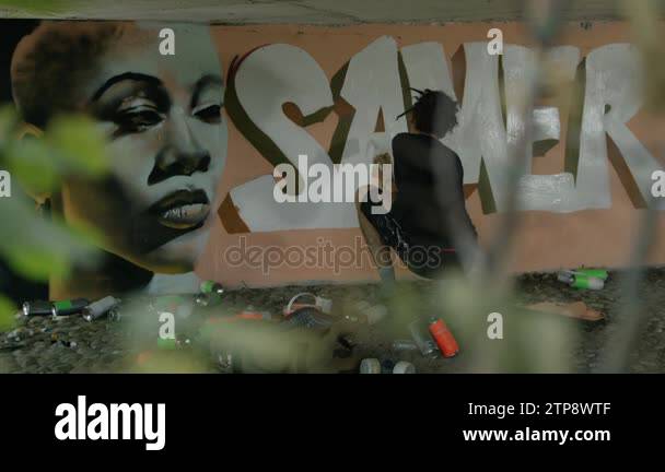 About write graffiti wall Stock Videos & Footage - HD and 4K Video ...