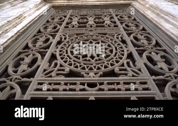 Cairo, Egypt Muhummad Ali mosque interior details ceiling and window ...
