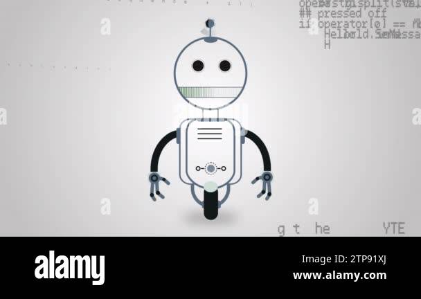 Animation of ai chatbot and data processing. Global artificial intelligence, connections ...