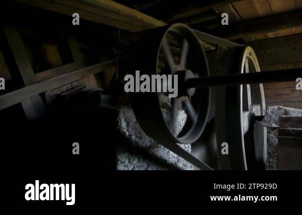 Watermill on water from inside of the building Stock Video Footage - Alamy