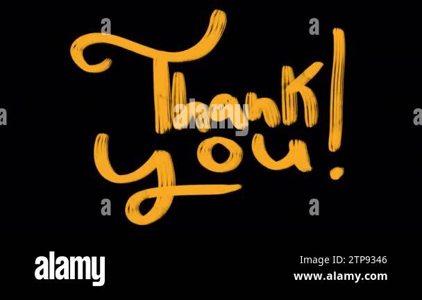 Thank you doodle animation on a black screen. Thanks to the viewer ...
