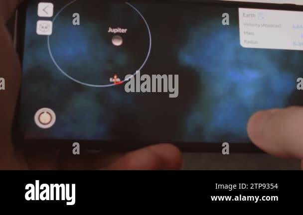 Simulation of Solar System. Interraction between the Sun and the Planets. in cosmos. Animation ...