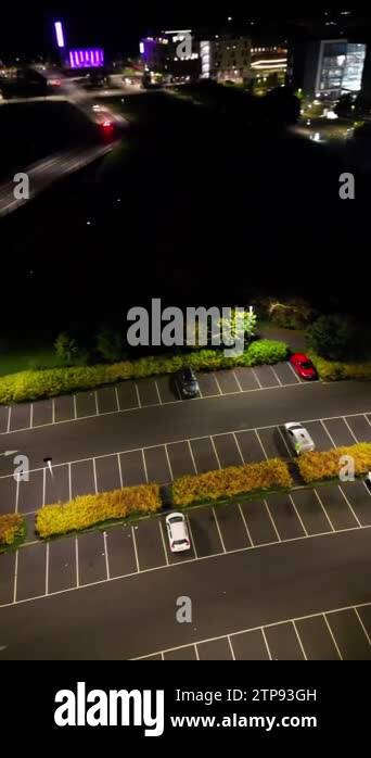 Vertical Footage of Northampton City of England During Night ...