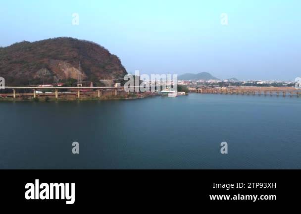 Historic Prakasam Barrage connecting Krishna and Guntur districts in ...