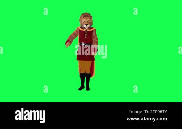 3d animated lion giving military salute isolated front angle green ...