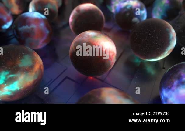 Abstract space concept. Universe is inside a ball. Many space objects in the shape of a ball ...