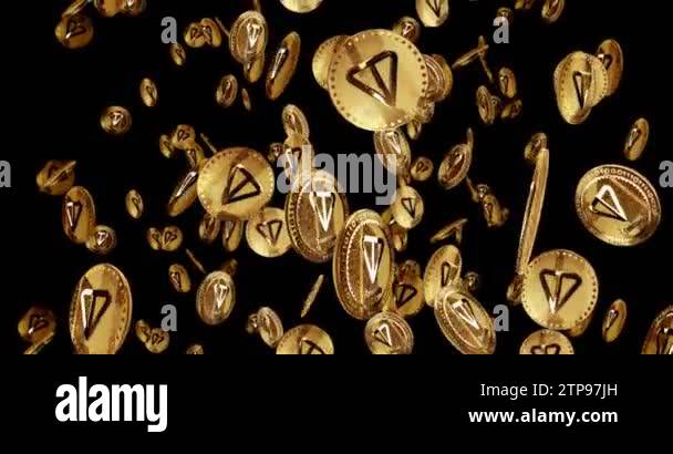 Toncoin ton cryptocurrency isolated gold Stock Videos & Footage - HD ...