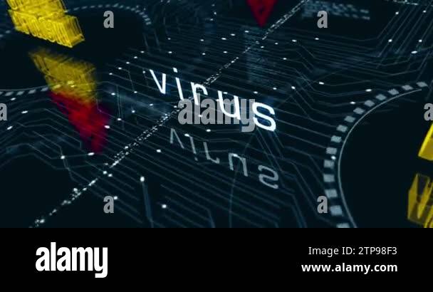 Cyber attack hacking and virus network security breach alert symbol abstract cyber concept ...