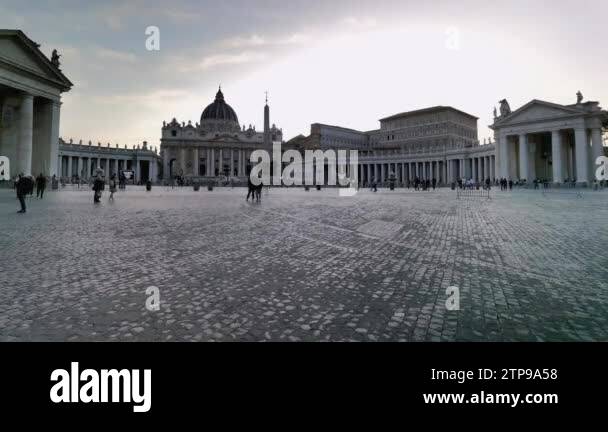 Rome, Italy May 12, 2023: Timelapse of all of St. Peter's Square with ...