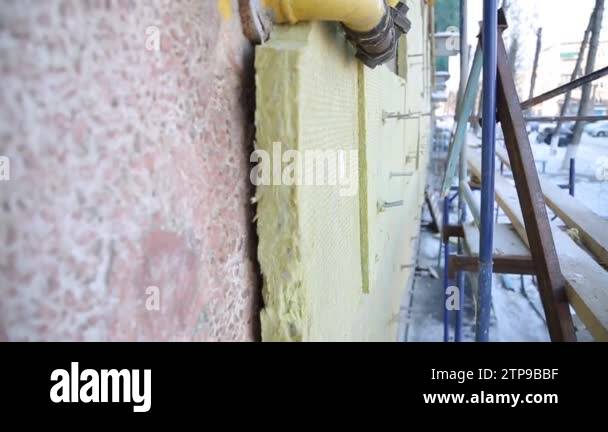 Warming of the apartment house.External repair work on the building ...