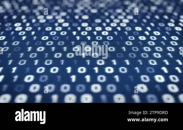Technology gray background with animated strokes of binary code on ...