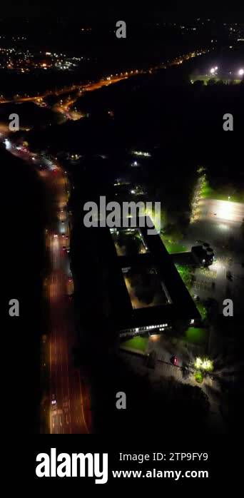 Vertical Footage of Northampton City of England During Night ...