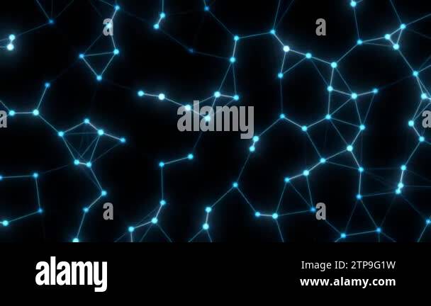 Abstract digital connection moving dots and lines. Gradient color change motion. Technology ...