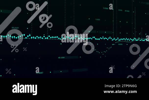 Animation of percentiles with graphs and changing numbers over black ...