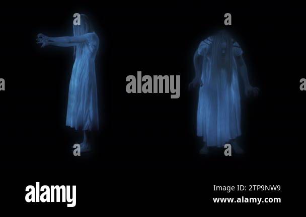 Full-size video capturing two female figures, poltergeist, ghost ...
