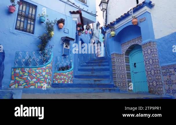 Chefchaouen town in Morocco, known as the Blue Pearl, famous for its ...