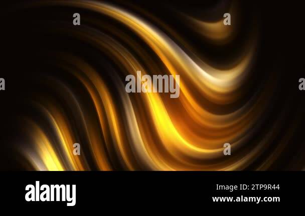 Curved yellow waves. Abstract motion shining with glitter background ...